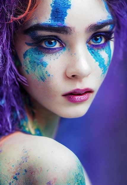 Retrato abstracto de una hermosa chica de fantasía mujer linda de moda