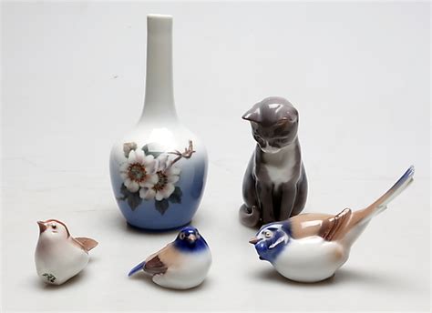 FIGURINER Samt VAS 5 Delar Porslin Royal Copenhagen Samt Bing