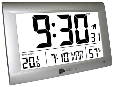 Horloge à poser digitale entourage gris Horloge murale 1001 Pendules
