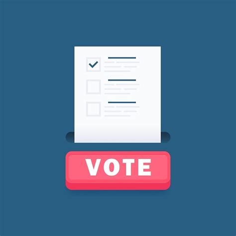 Concepto de diseño de votación con botón para votar Boleta de voto que
