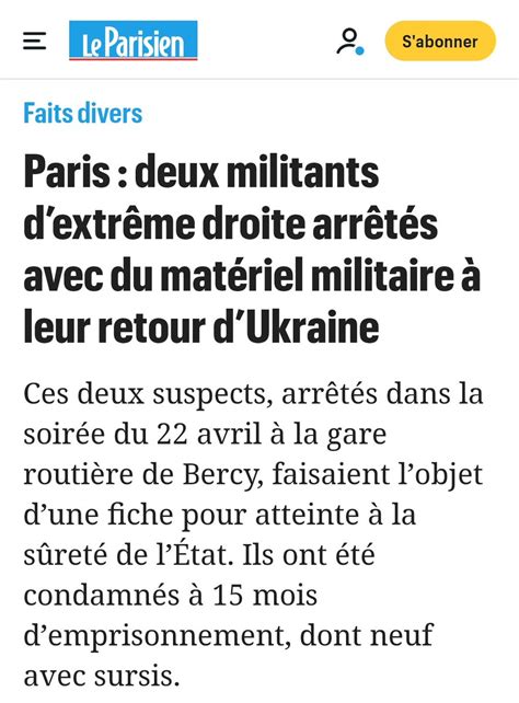 Militant André D on Twitter RT Le le Parisien révéle que des
