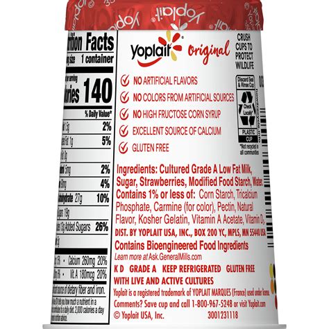 Yoplait Yogurt Nutrition Label Blog Dandk