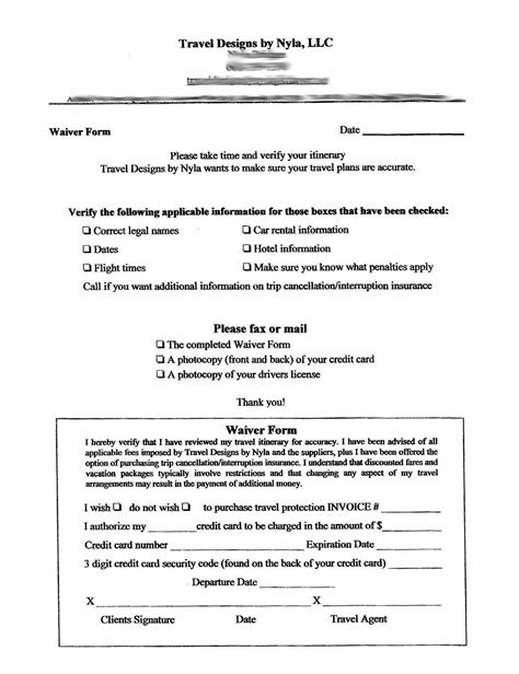Waiver Template Free