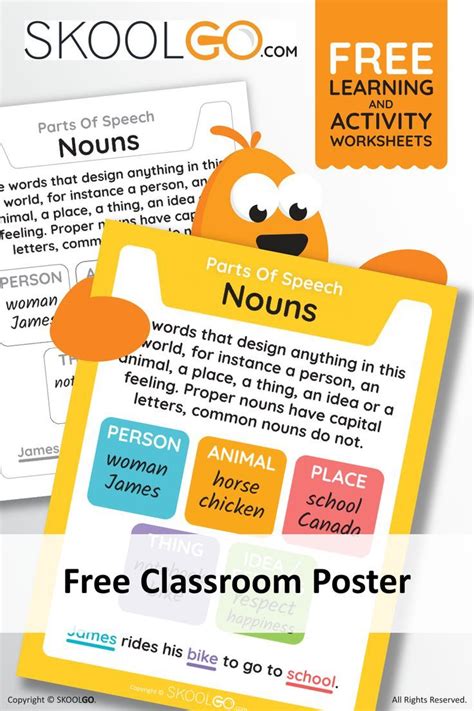 Nouns Parts Of Speech Free Classroom Poster Artofit