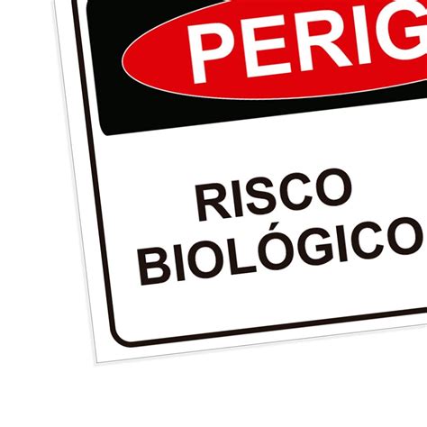 Placa de Sinalização Perigo Risco Biológico em Pvc