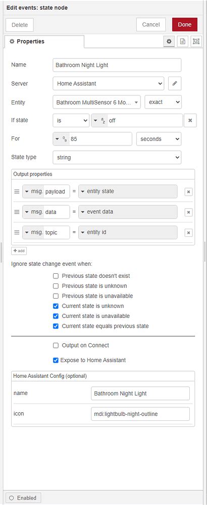 How Do I Add A Conditional To My Motion Detection In Node Red Node