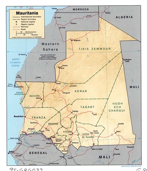 Large Detailed Political And Administrative Map Of Mauritania With