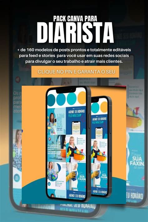 Pack completo para Diaristas de 160 artes prontas e editáveis in