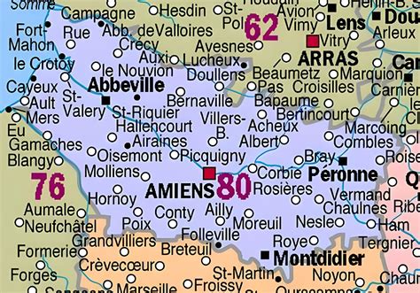Carte Des Principales Communes De La Somme