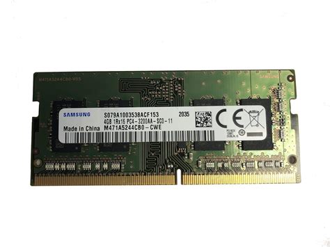 Samsung 4GB DDR4 3200MHz PC4 25600 1 2V 1R X 16 SODIMM Laptop RAM