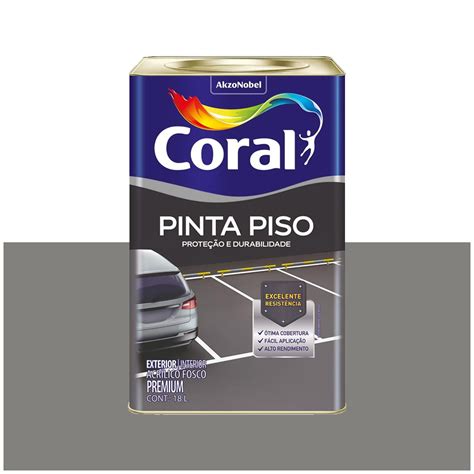Tinta Acrílica Pinta Piso 18 Litros Cinza Médio Fosco Coral Os