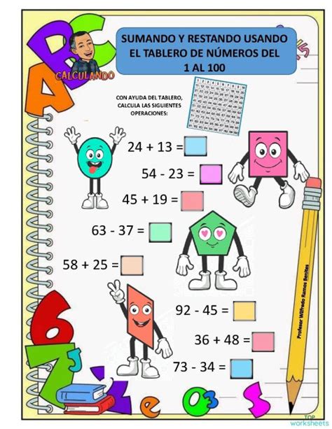 Restas Con Prestadas Ficha Para Imprimir Topworksheets