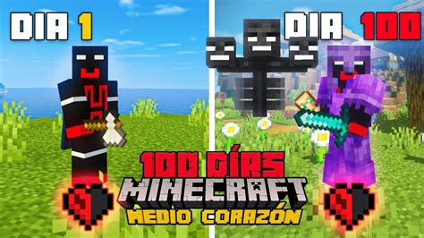 Sobreviví 100 Días a MEDIO CORAZÓN en Minecraft Hardcore YouTube