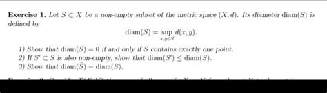 solved exercise 1 let s⊂x be a non empty subset of the