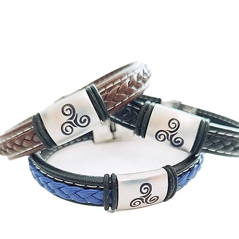 Pulsera Cuero Hombre Trisquel Celta Malas Meigas Correos Market