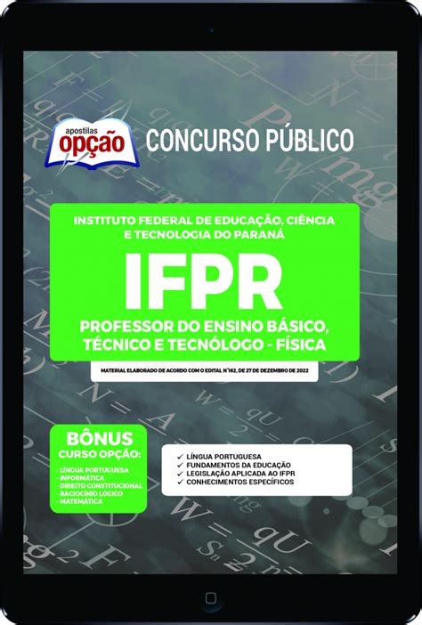 Baixar Apostila IFPR PDF Prof Ensino Bás Tec Tecnólogo fis 2023