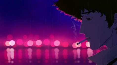 Spike Spiegel Smoking In The Rain Cowboy Bebop Live Wallpaper DesktopHut