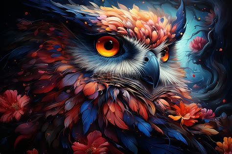 绘画的猫头鹰插画图片下载 正版图片600492319 摄图网