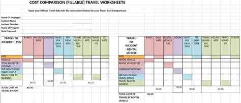 Comparison Template Excel Prntbl Concejomunicipaldechinu Gov Co