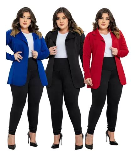 Conjunto Inverno Max Blazer Longo Cal A Legging Frio Oferta Frete Gr Tis