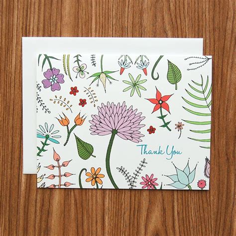 Thank You Pastel Flowers Card Flower Cards Flower Doodles Card Art