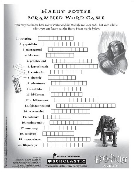 Harry Potter Crossword Puzzle Printable