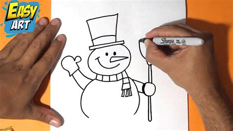 Como dibujar un muñeco de nieve 2 How to draw a snowman christmas