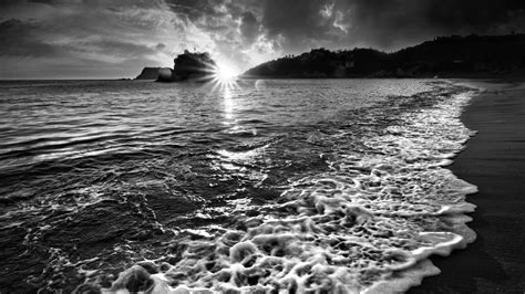 Fondos de pantalla monocromo mar agua rock apuntalar reflexión