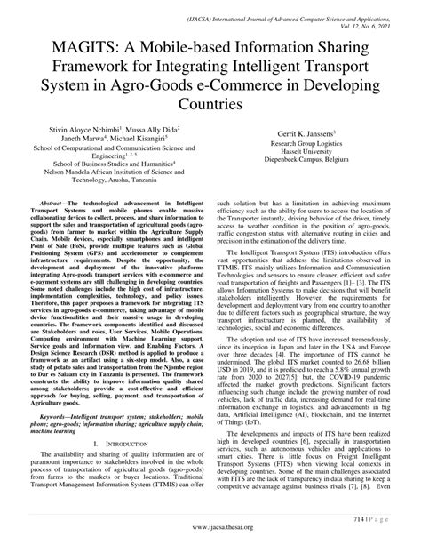 pdf magits a mobile based information sharing framework for integrating intelligent transport