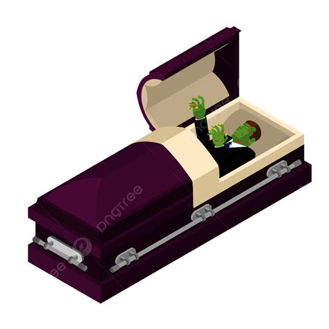 Zombie En Ataúd Horror Muerte PNG Para Doomsday Cara PNG y Vector