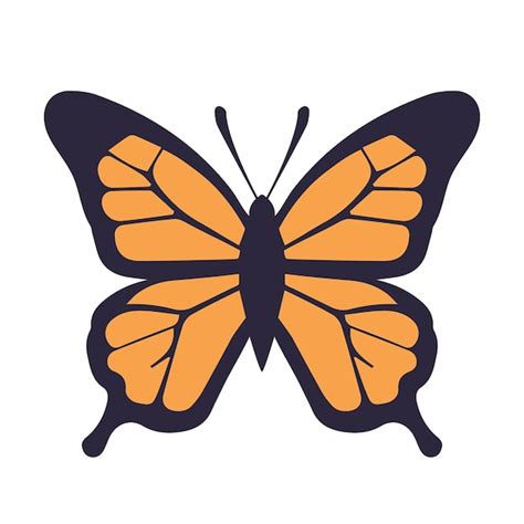 Icono De Ilustraci N De Vector De Mariposa Monarca Naranja Plano
