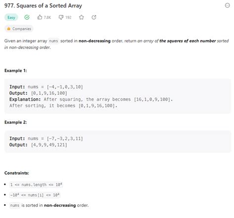 1스4코2파 126 LeetCode Algorithm Day 2 Squares of a Sorted Array