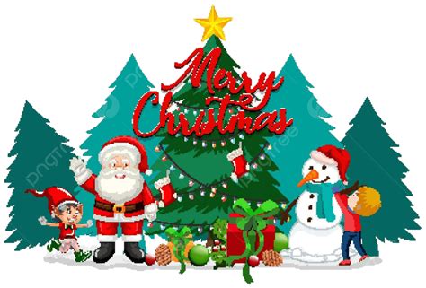 Tema Navideño Con Santa Y Muñeco De Nieve Día Del Niño árbol De Navidad