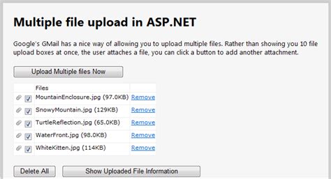 uploading multiple files in aspnet mvc