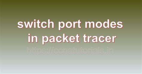 Switch Port Modes In Packet Tracer Ccna Tutorials
