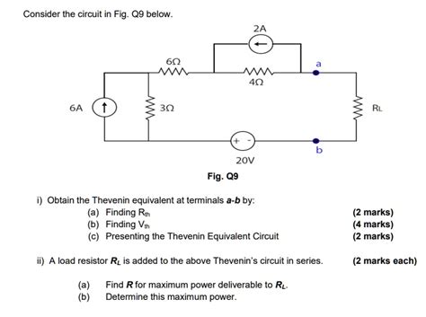 SOLVED Consider The Circuit In Fig Q9 Below 40 302 20v Fig Q9