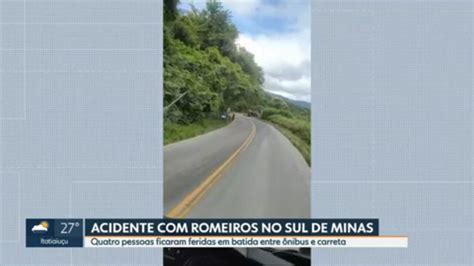 V Deo Quatro Romeiros Ficam Feridas Em Batida Entre Nibus E Carreta