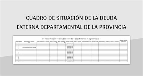 Plantilla de Excel Cuadro De Situación De La Deuda Externa