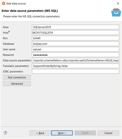 Connect SQL Server On Data Virtuality Studio