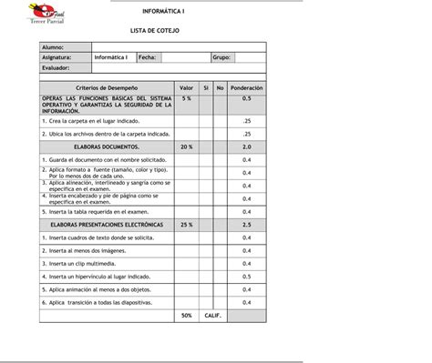 Lista De Cotejo Descarga Ejemplos Y Formatos De Lista De Cotejo 82215