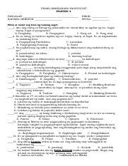 FILIPINO UNANG MARKAHANG PAGSUSULIT Docx UNANG MARKAHANG PAGSUSULIT