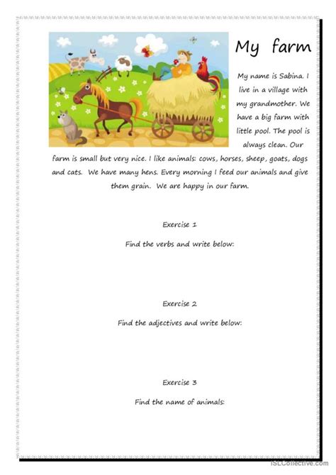 My Farm Reading For Detail Dee English ESL Worksheets Pdf Doc
