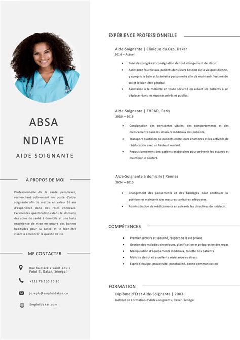 CV Aide Soignante 2 Exemples Gratuits Guide de Rédaction