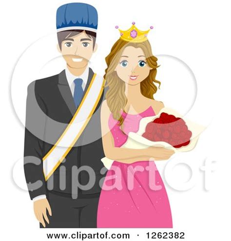 Clipart Of A High School Homecoming Or Prom King And Queen Royalty