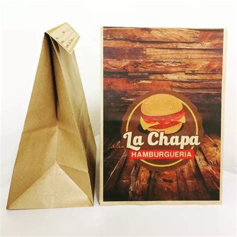 Saco Kraft Delivery Sos Personalizado Logo Und