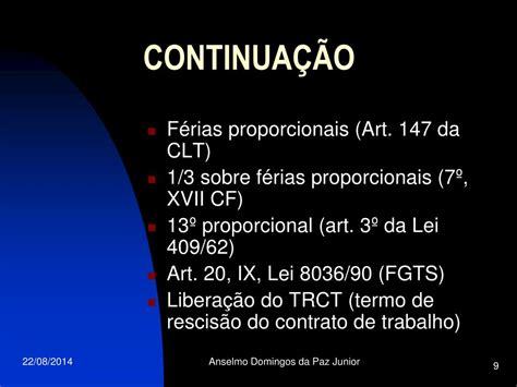 PPT Rescisão do contrato de trabalho Modalidades PowerPoint