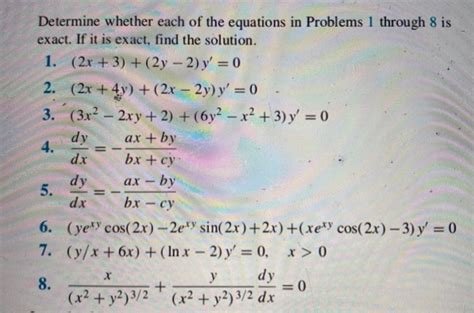 solved determine whether each of the equations in problems 1