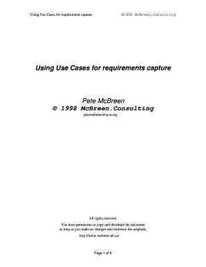 Fillable Online Uml Org Using Use Cases For Requirements Capture Fax