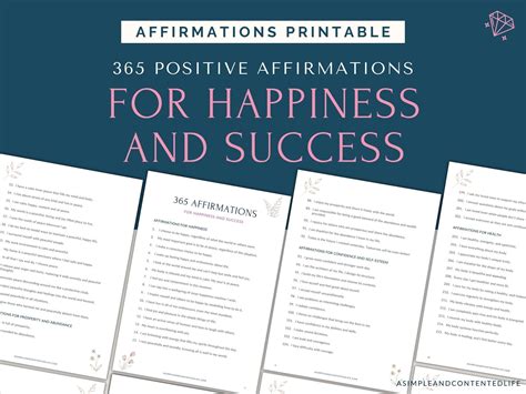 365 Positive Affirmations Words Of Affirmation List Of 365