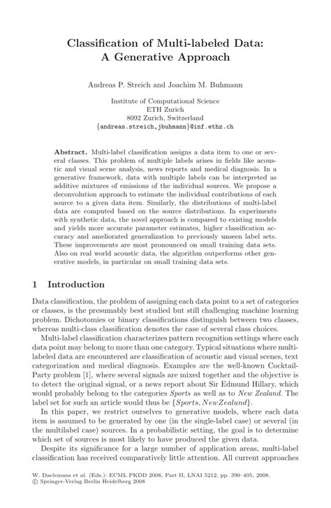 pdf classification of multi labeled data a generative approach